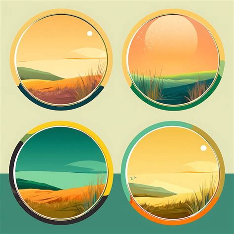 Premium Ai Image Set Of Savanna Grassland Design Blade Shape Grass Like Material Hor Icons