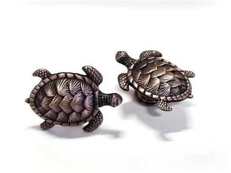 Red Copper Turtle Drawer Knobs Handles Bronze Gold Cabinet Knobs Handles Silver Wardrobe