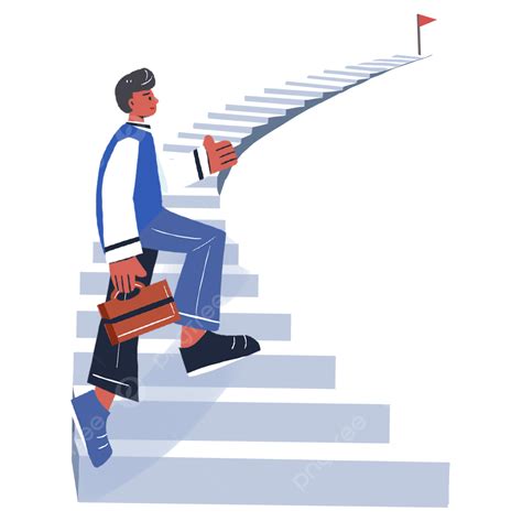 Climbing Up Stairs Clipart