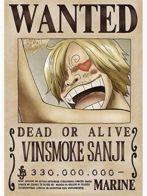 Sanji Wanted Poster Poster Sold By Pelican Sku 4442632 Printerval