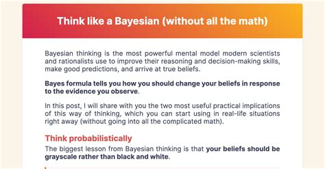 Think Like A Bayesian Without All The Math