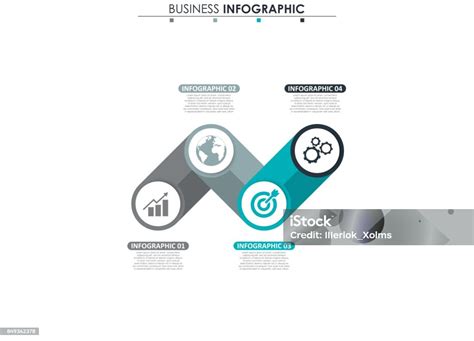 Business Data Chart Abstract Elements Of Graph Diagram With 4 Steps