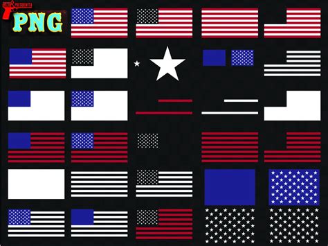 Us Flag All Layers Png Bundle United States Flag Design Etsy