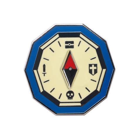 Sanshee Dungeoneering Compass Silver Plated Spinner Pin🧭