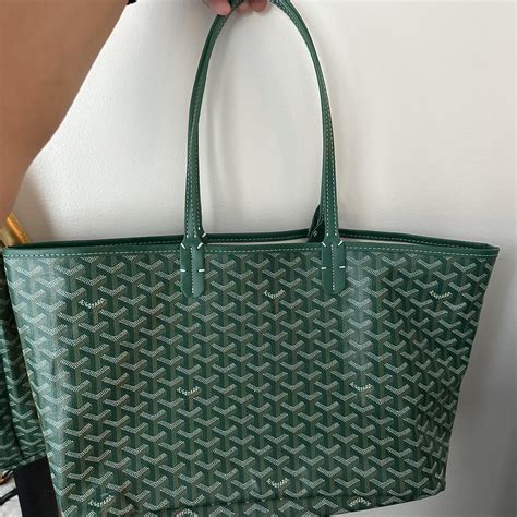 Goyard Green And White Tote Bag From Dh Gate Firm On Depop