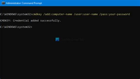Manage Credentials From Credential Manager Using Cmd