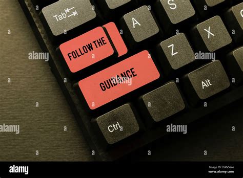 Text Sign Showing Follow The Guidance Business Concept Controlling A