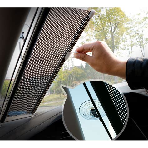Parasolar Auto Cu Ventuze Retractabil Negru 68 Cm X 125 Cm Pentru