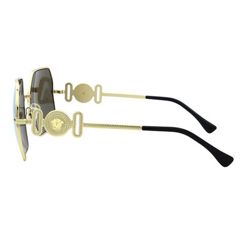 Versace Brown Mirror Gold Irregular Ladies Sunglasses Ve2248 10027p 58