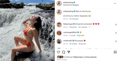 Ex Malhação Sofia Starling Posa Em Cachoeira E Felipe Roque Elogia