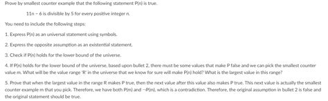 solved prove by smallest counter example that the following