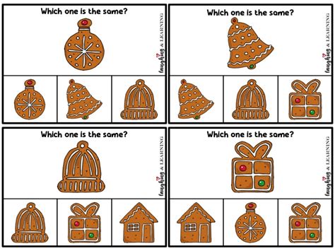 Gingerbread Themed Visual Discrimination Cards Laughing And Learning