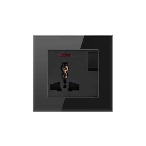 Wall Socket Single Glass Black Twasl Smart Technologies