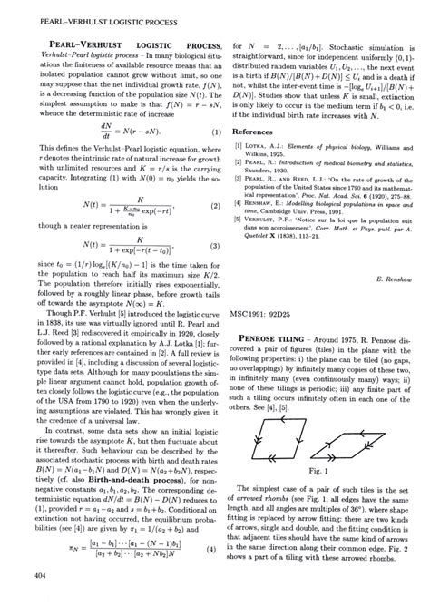 Pdf Pearl Verhulst Logistic Process