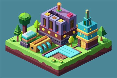 Isometric Vector Trees Elements Landscape Stock Illustrations 497 Isometric Vector Trees