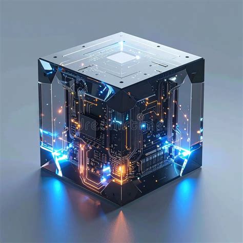 Futuristic Ai Quantum Computer Core Stock Illustration Illustration