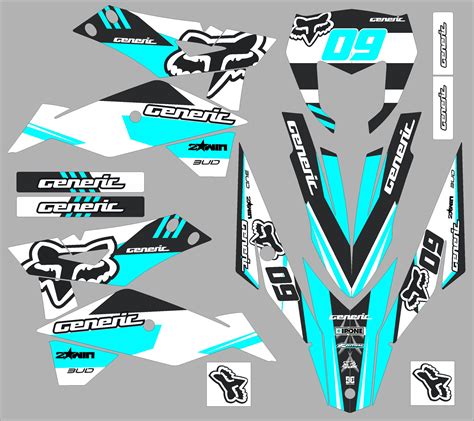 Kit Déco Generic Trigger 50 Fox Cyan Boutique Kit Déco Moto