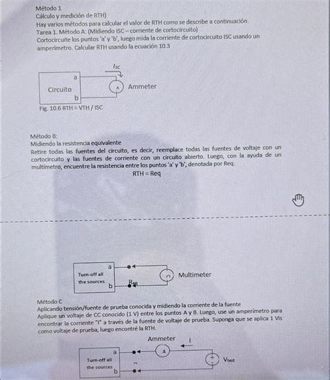 Solved Method 1 Calculation And Measurement Of Rth There