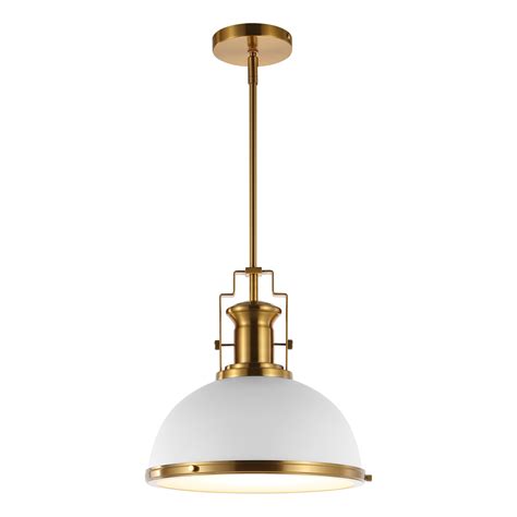 Homer 13 1 Light Modern Industrial Iron Led Dome Pendant Brass Gold