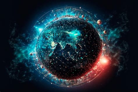 Premium Photo Global Communication Network Around Planet Earth In Space Global Network
