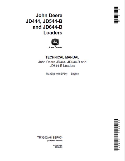 John Deere 444 Loader Repair Technical Manual