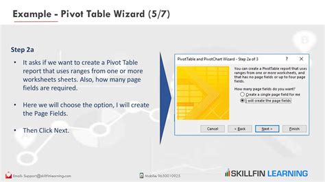 Example Pivot Table Wizard 57 Learning Microsoft Skill Training