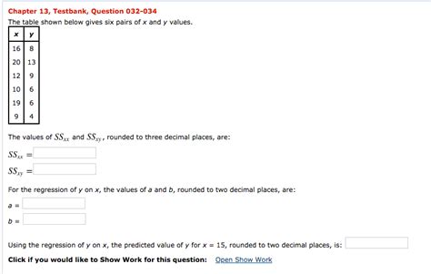 Solved Chapter 13 Testbank Question 032 034 The Table