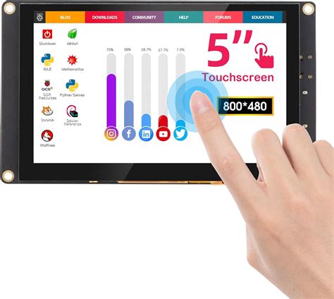 Elecrow 5 Inch Mini Touchscreen Monitor Tn Capacitive 5 Point Touch Screen 800×480 Hd Lcd