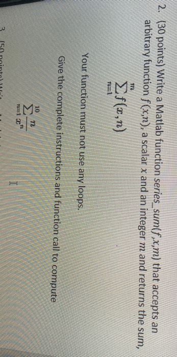 Solved 2 30 Points Write A Matlab Function