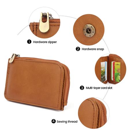 Rfid Credit Card Leather Wallet Zipper Purse Leather Wallets