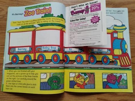 Barney Magazine Lets Go March April 2002 Fun To Learn Workbook