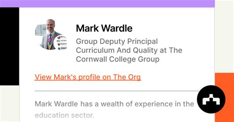 Mark Wardle Group Deputy Principal Curriculum And Quality At The