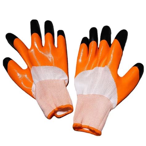 Anti Skli Arbeidshansker Til Lager Konstruksjon 1 Par Oransje Elkjøp Elkjøp