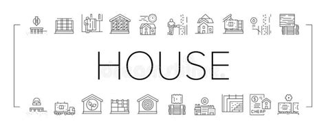 Timber Frame House Collection Icons Set Vector Stock Vector Illustration Of Foundation Fast