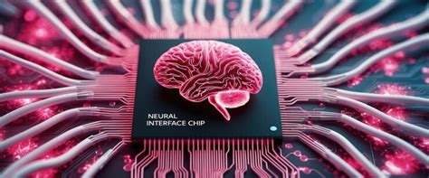 A Neural Interface Chip Illustrating Brain Computer Interaction Concept