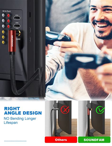 90 Degree Rca Cable Right Angle Subwoofer Cable Dual Shielded 16 5ft 5m