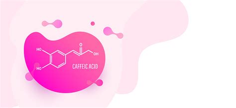 Ilustración De Ácido Cafeico Estructura Molecular C9h8o4 Fórmula