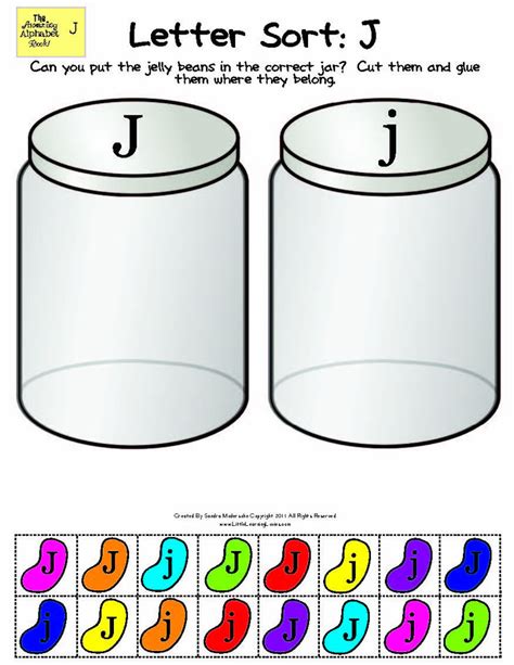 Jellybean Sort For Letter J Week J Letter Preschool Activities Preschool Letter J Practice