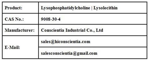 Lysolecithin 9008 30 4 Manufacturer Supplier Producer