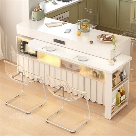 Dining Table Island Rock Slab Table Retractable Dining Integrated Open