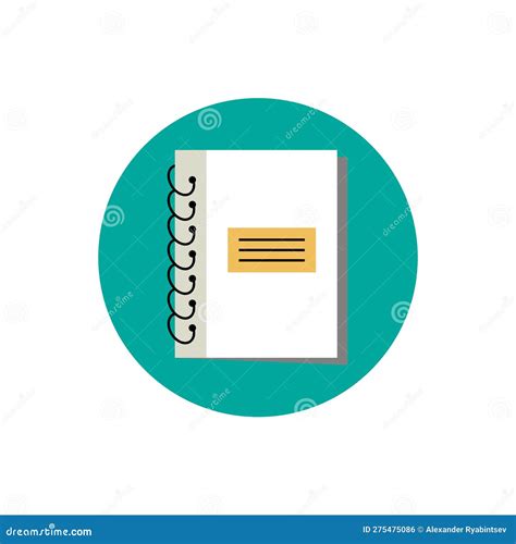 Student Notebook Flat Style Vector Illustration Notebook Flat Icon Stock Illustration
