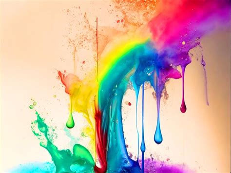Water Color Rainbow Colors Wallpaper Background Imagfe Premium Ai