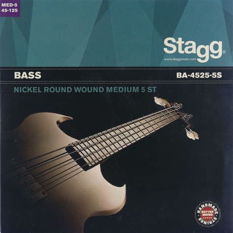 Nickel Round Wound Electric Bass Strings 5 String 45 125 Gauge