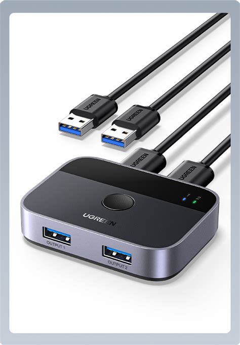 Amazon Com UGREEN USB 3 0 Switch 2 Computers Sharing USB C A Devices 4 Port USB Switcher