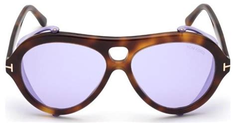 Tom Ford Eyewear Aviator Frame Sunglasses In White For Men Lyst