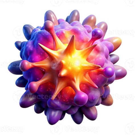 Magnificent Vintage Microscopic Cellular Structure 3d Model Of Viral Infection 4k 56595500 Png