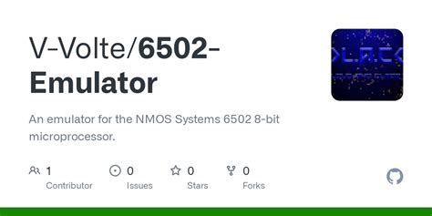 Github V Volte6502 Emulator An Emulator For The Nmos Systems 6502 8 Bit Microprocessor
