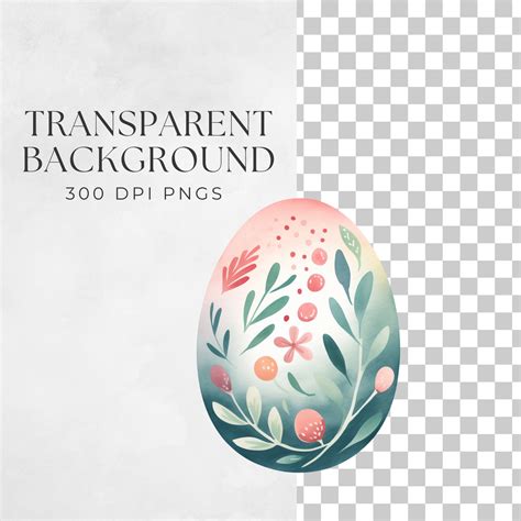 Green Easter Egg Clipart Easter Egg Design Clipart Floral Watercolor