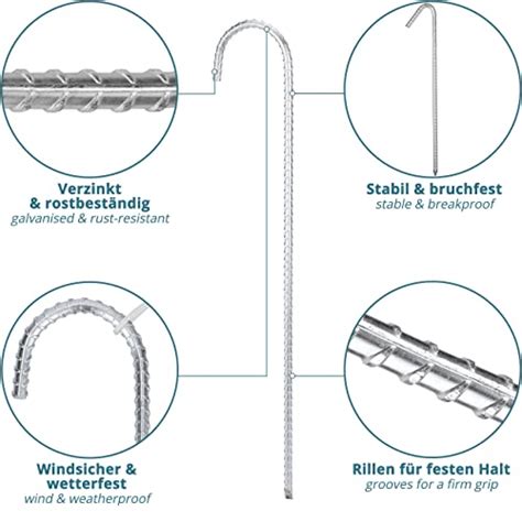 Ground Anchors Set Of 4 42 Cm Ground Anchors Ground Hooks Tent