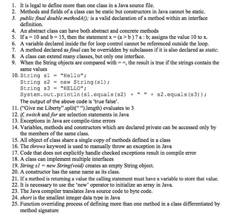 Solved It Is Legal To Define More Than One Class In A Java Chegg Com